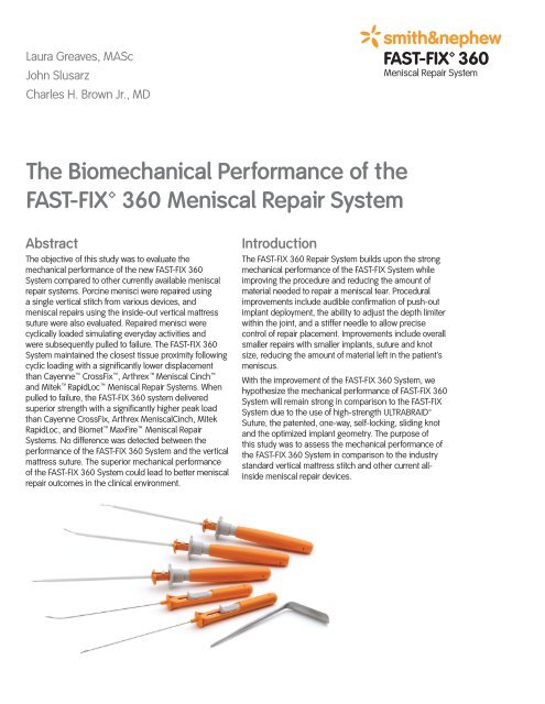 The Biomechanical Performance of the FAST-FIX ... - Smith & Nephew