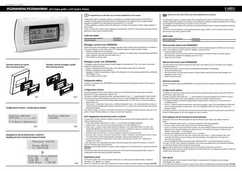 PGD0000F00/PGD0000W00 pCO display grafico / pCO ... - Carel