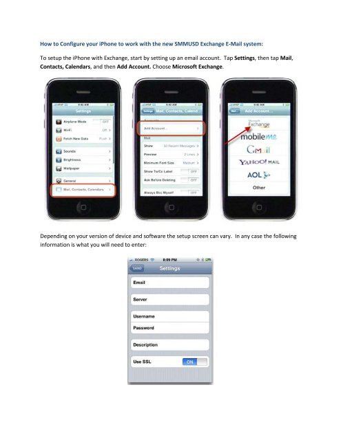 Configure Your iPhone with Exchange