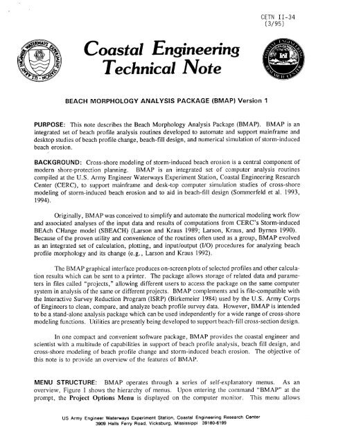 Coastal Engineering Technical Note - CHL - U.S. Army