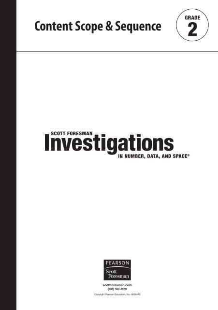 Grade 2 Scope and Sequence PDF - Investigations