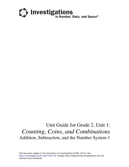 Counting, Coins, and Combinations - Investigations - TERC