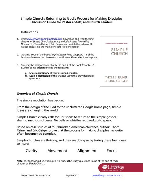 "Simple Church" Discussion Guide for Pastors, Staff ... - Amazon S3