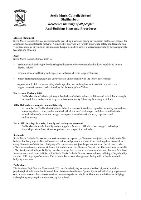 Anti-Bullying Plan V2.'13 - Smsdow.catholic.edu.au
