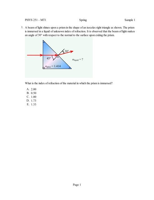Sample Exam 1