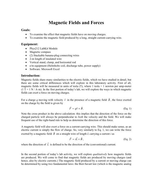 Magnetic Fields and Forces