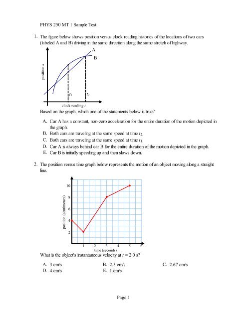 Sample Midterm 1 Exam