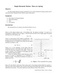 Lab 3: SIMPLE HARMONIC MOTION
