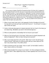 Biome Project Rubric - PowerPoint