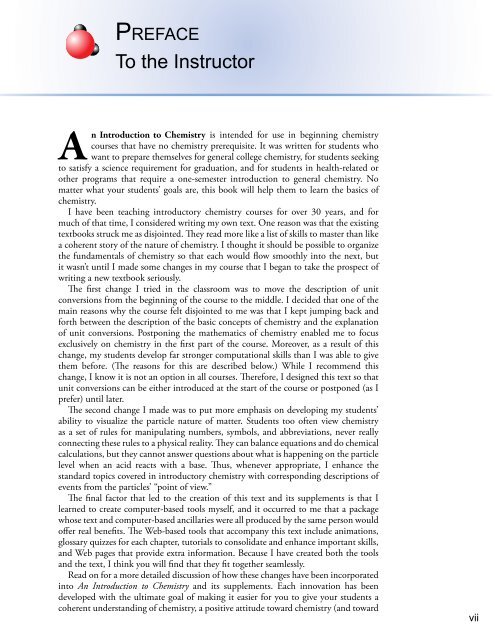 Preface - An Introduction to Chemistry