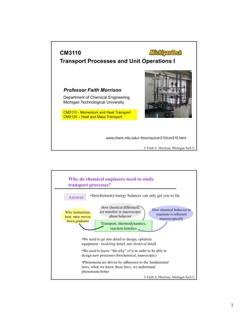 CM3110 Transport Processes and Unit Operations I - Chemical ... CM3110 Transport Processes and Unit Operations I - Chemical ...