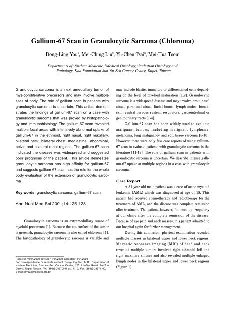 Gallium-67 Scan in Granulocytic Sarcoma (Chloroma)
