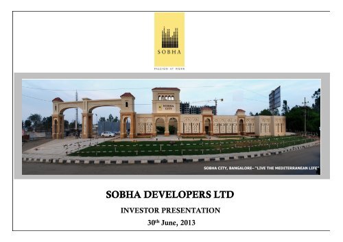 SOBHA DEVELOPERS LTD