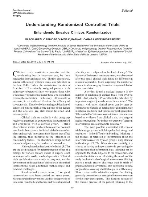 Understanding Randomized Controlled Trials - Sobracil