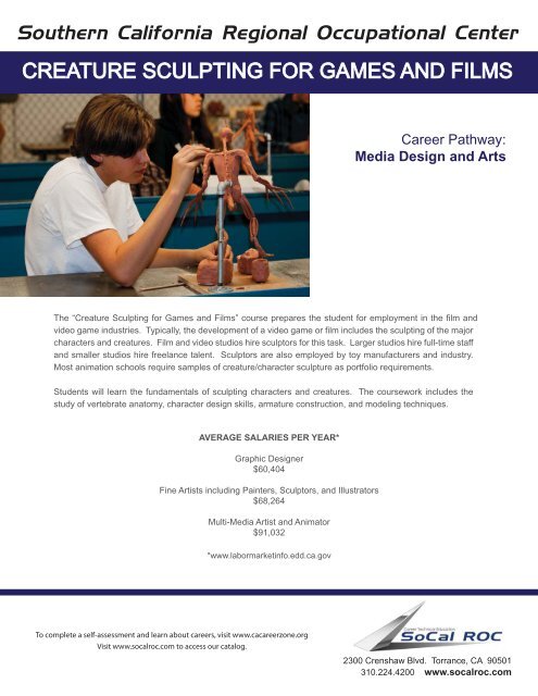 CREATURE SCULPTING FOR GAMES AND FILMS - SoCal ROC