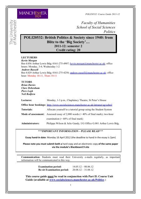 POLI20532 Course Outline 1112 - School of Social Sciences