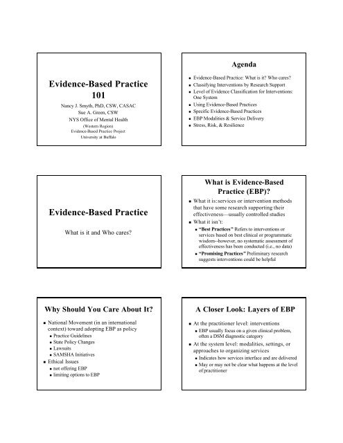 Evidence-Based Practice 101 - UB School of Social Work ...