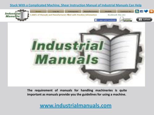 Stuck With a Complicated Machine, Shear Instruction Manual of ...