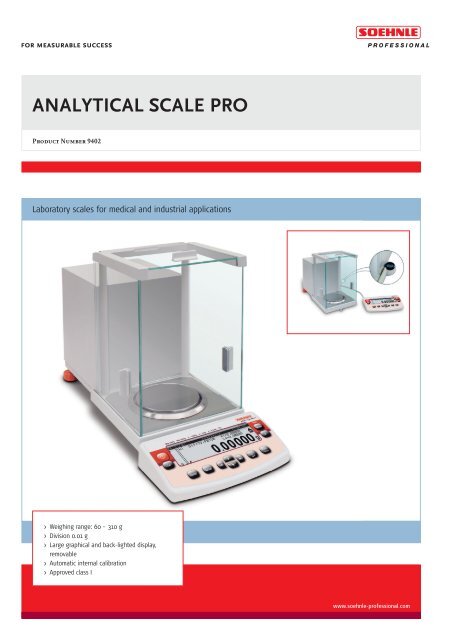 Analytical scale Pro - Soehnle Professional