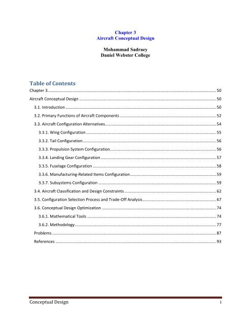 Chapter 3 Aircraft Conceptual Design - Faculty Home Pages ...