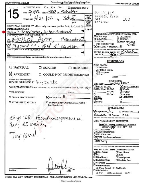 Autopsyfiles.org - Elisa Rebeca Bridges Autopsy Report
