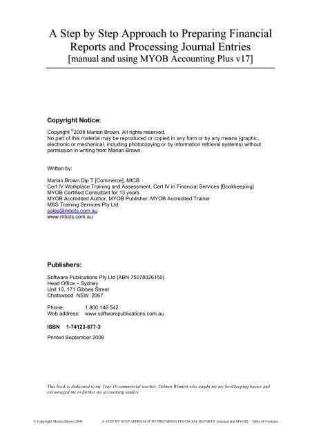 A Step by Step Approach to Preparing Financial Reports and ...