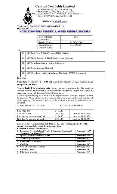 Central Coalfields Limited - CCL