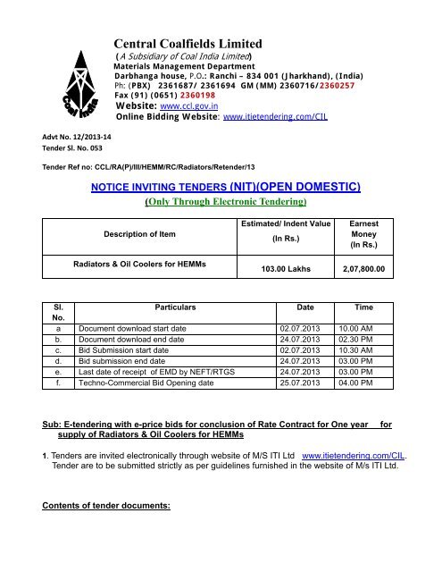 Central Coalfields Limited - CCL