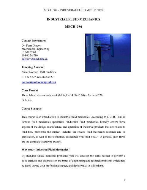 BIOFLUID MECHANICS - UBC Mechanical Engineering