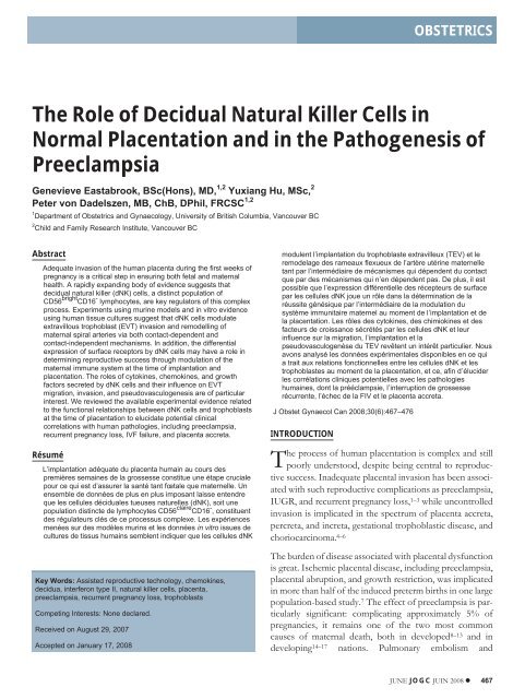 The Role of Decidual Natural Killer Cells in Normal ... - ResearchGate