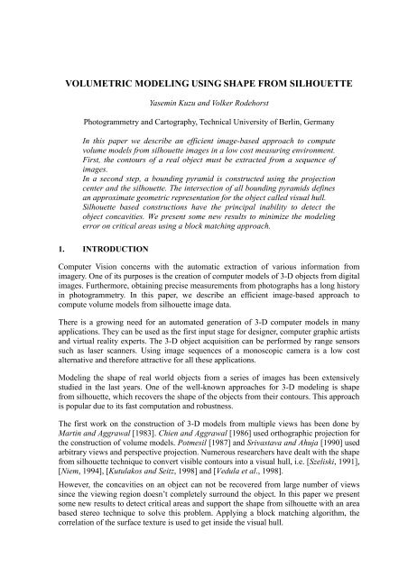 VOLUMETRIC MODELING USING SHAPE FROM SILHOUETTE