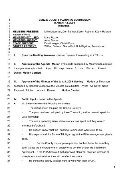 minutes - Benzie County Government
