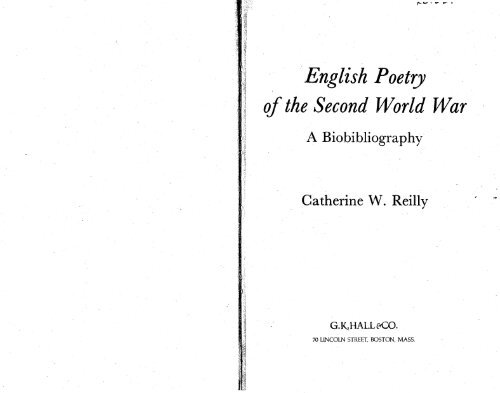 English Poetry of the Second World War: A ... - solearabiantree