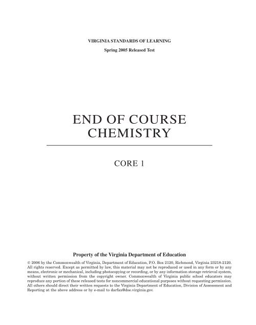 END OF COURSE CHEMISTRY - SolPass