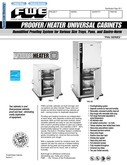 PROOFER/HEATER UNIVERSAL CABINETSi - Somerville (Siam)