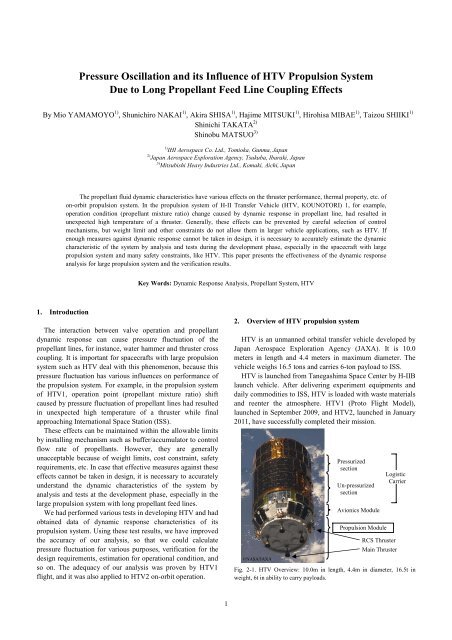 Pressure Oscillation and its Influence of HTV Propulsion System ...
