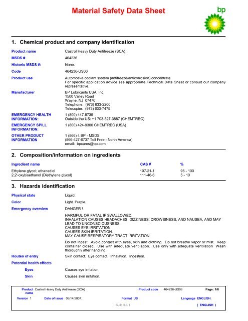 Ethylene Glycol Msds 3 Carbon Dioxide Dangerous Goods