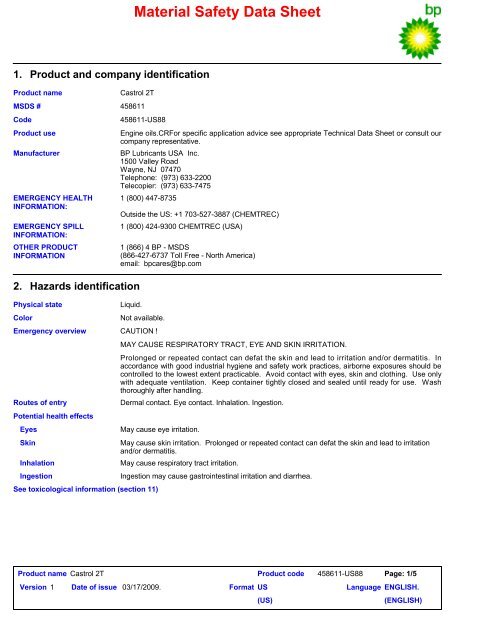 2T Motorcycle Oil MSDS Categories On Parent Petroleum, 57% OFF