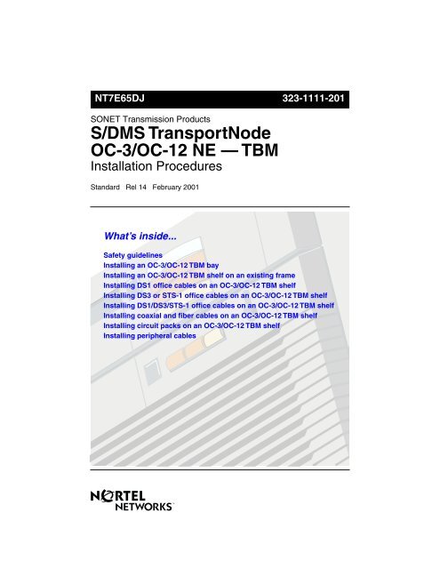 Installing an OC-3/OC-12 TBM shelf - Sonic.net