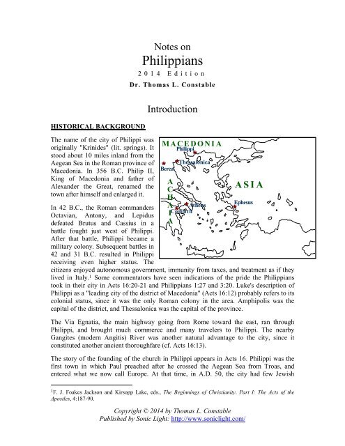 Dr. Constable's Notes on Philippians - Sonic Light