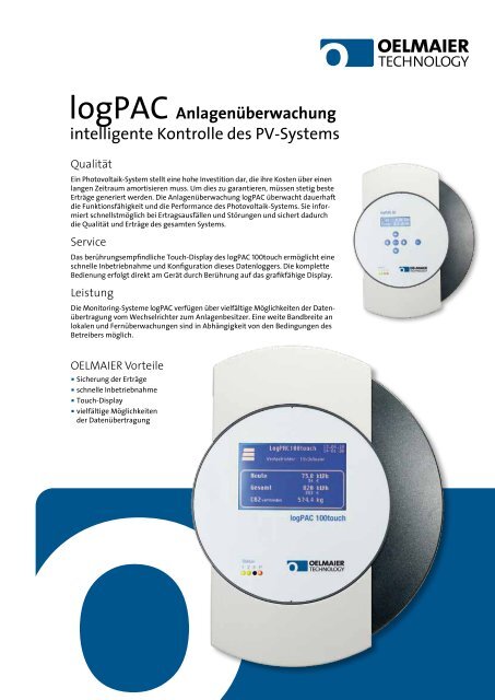 Datenblatt logPAC - RAINBOW-GRAPHICS