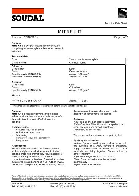 Technical Data sheet - Soudal