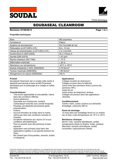 SOUDASEAL CLEANROOM - Soudal