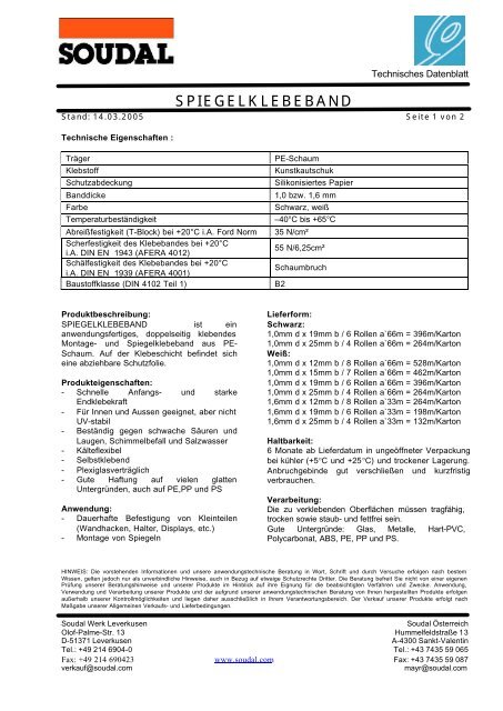 Technisches Datenblatt - Soudal
