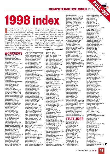 Issue 23 (31 December 1998): Features: Computeractive 1998 index