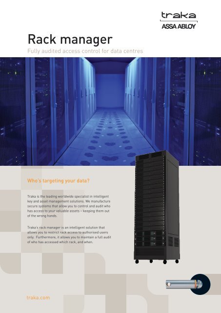 Traka Rack Manager Access control systems & kits product datasheet