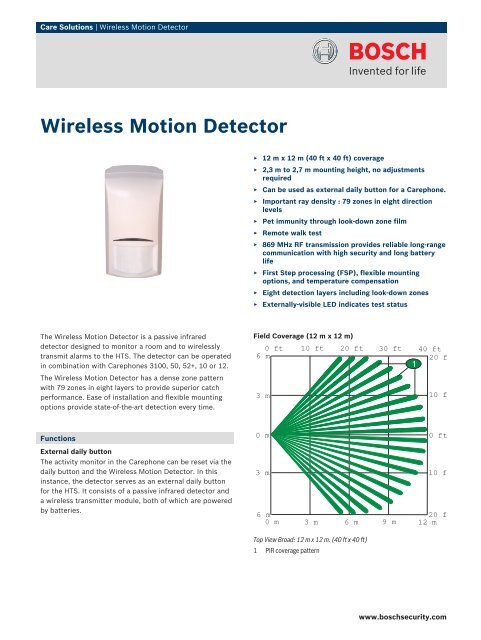 Wireless Motion Detector - Bosch Security Systems