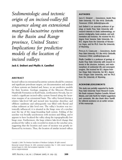 Sedimentologic and tectonic origin of an incised-valley-fill sequence ...