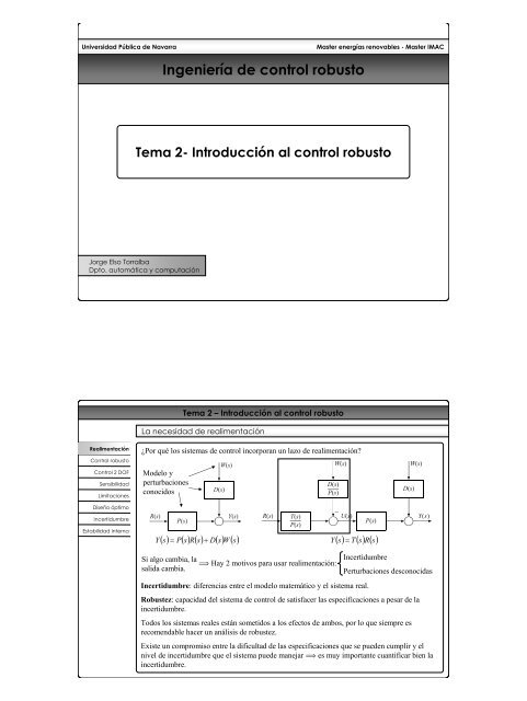 Tema 2: IntroducciÃ³n al control robusto - Universidad PÃºblica de ...