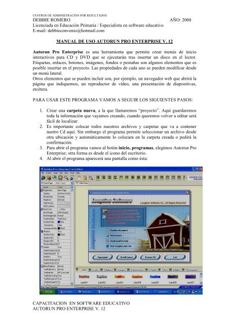 manual AUTORUN PRO ENTERPRISE V - Emagister